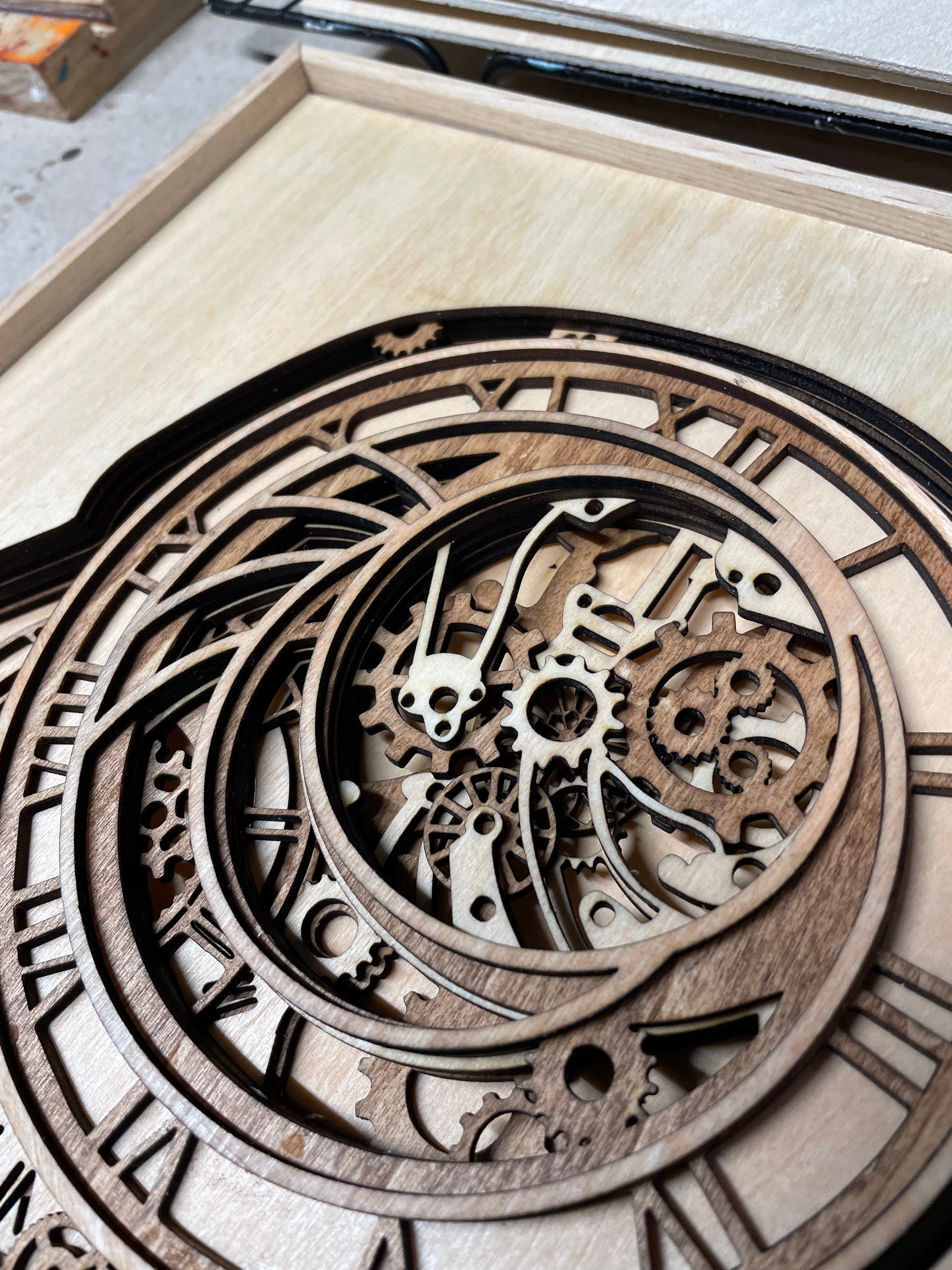 Steampunk Wall Art – Wooden Multilayer Wall Art – Steampunk Layered ...
