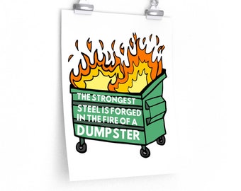 Dumpster Fire Poster - Etsy