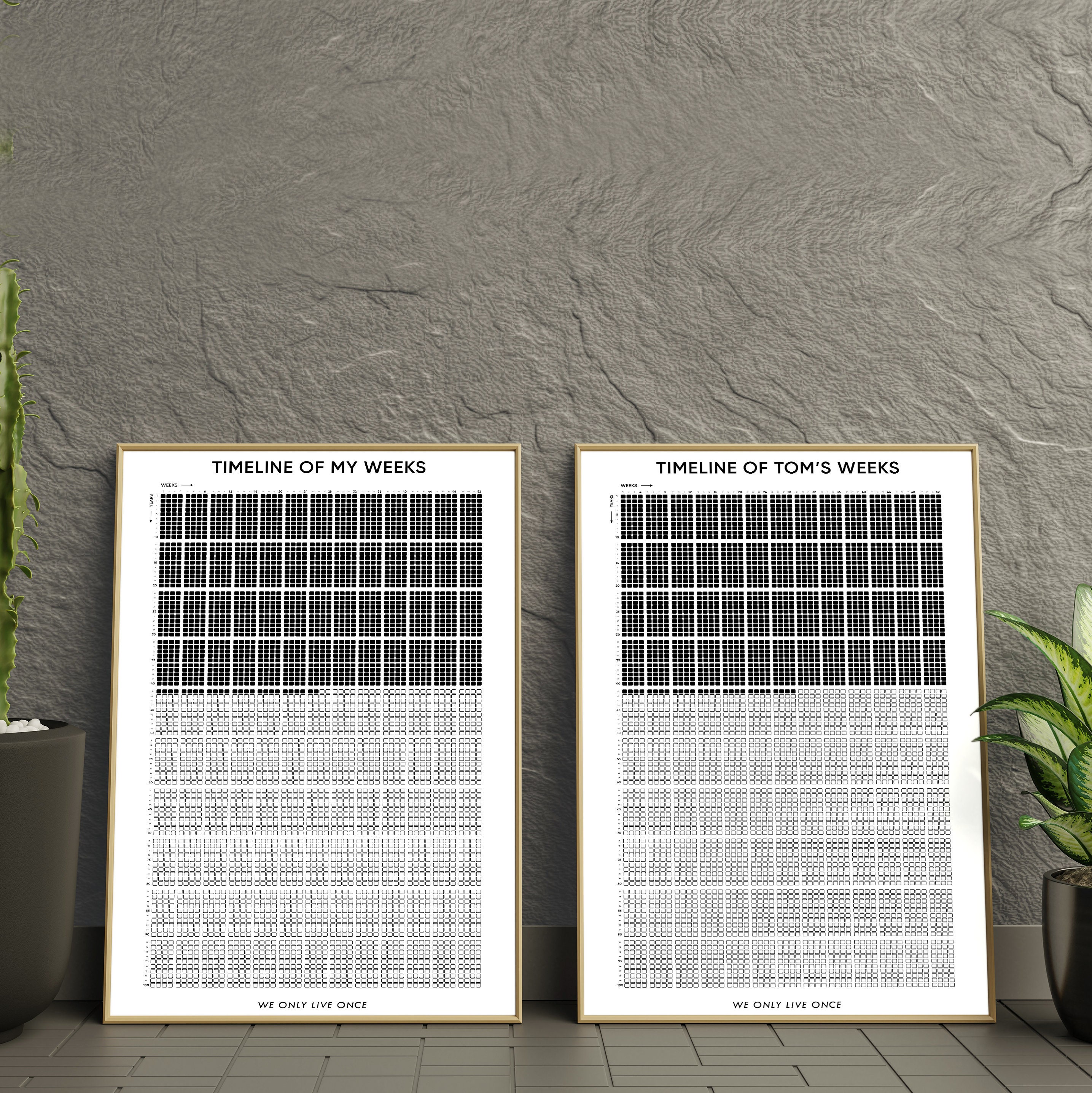 Personalized Life Calendar Poster: Memento Mori Weeks of My Life - Etsy