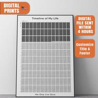 90 Year Life Calendar in Weeks, Memento Mori Printable Reminder ...