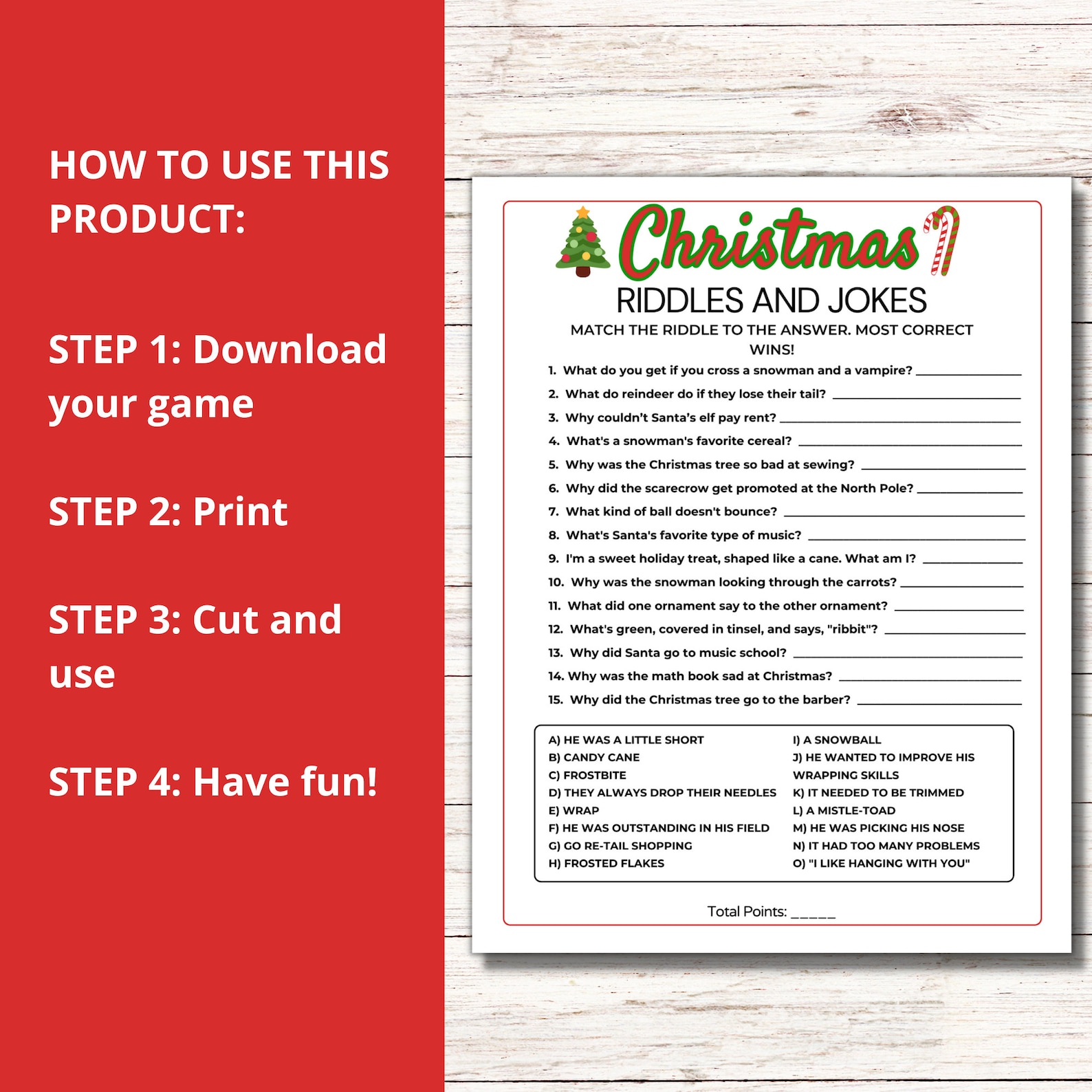 Christmas Riddles Game, Printable Christmas Games for Kids, Fun ...