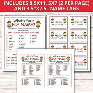 What's Your Elf Name Game, Printable Elf Name Generator Game, Fun ...