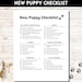 New Puppy Checklist Printable PDF, Puppy Essentials, Puppy Planner, - Etsy