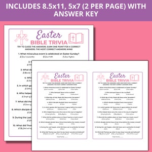 Easter Bible Trivia Game, Printable Easter Trivia, Easter Party Game ...