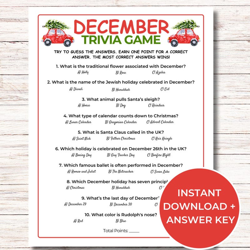 Holiday Trivia - Etsy