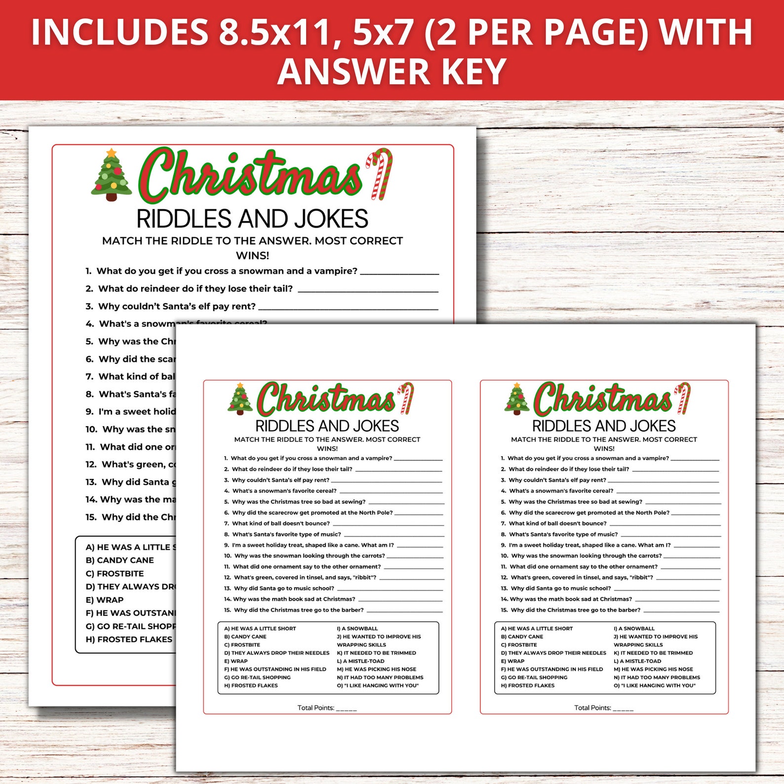 Christmas Riddles Game, Printable Christmas Games for Kids, Fun ...