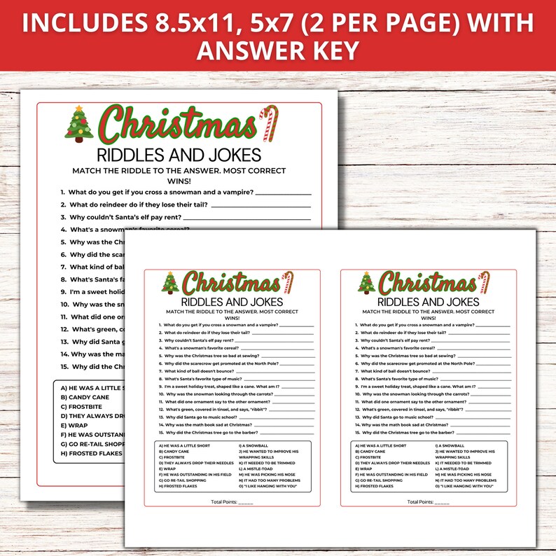 Christmas Riddles Game, Printable Christmas Games for Kids, Fun ...