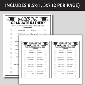 Would the Graduate Rather Game, Printable Graduation Party Games, Would ...