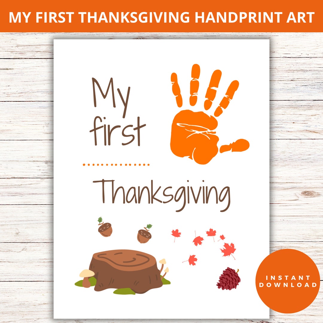 My First Thanksgiving Handprint Art Baby Handprint Craft - Etsy