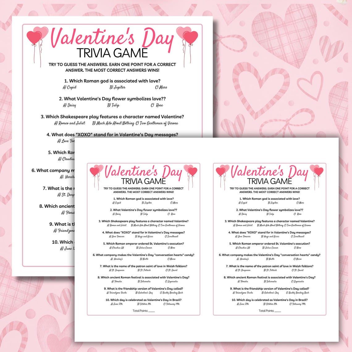 Valentine's Day Game Bundle, Printable Valentines Day Games, Fun ...