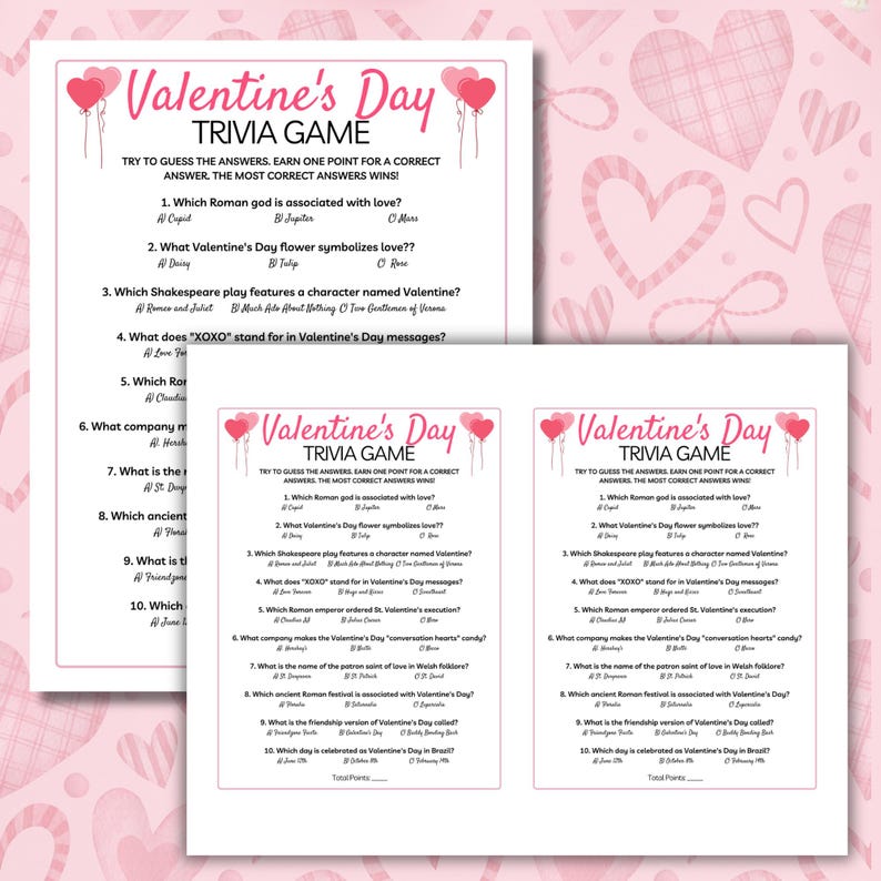 Valentine's Day Game Bundle, Printable Valentines Day Games, Fun ...
