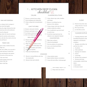 Deep Cleaning Checklist Printable, Kitchen Cleaning Checklist, Cleaning ...