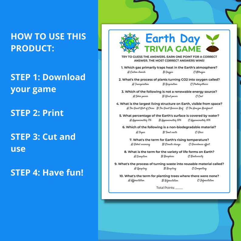 Earth Day Trivia Game, Printable Earth Day Games, Fun Earth Day ...