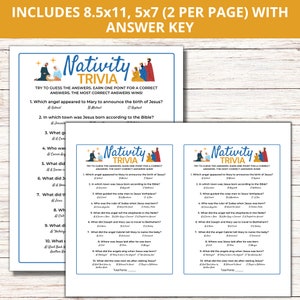 Christmas Nativity Trivia Game, Printable Christmas Games, Fun ...