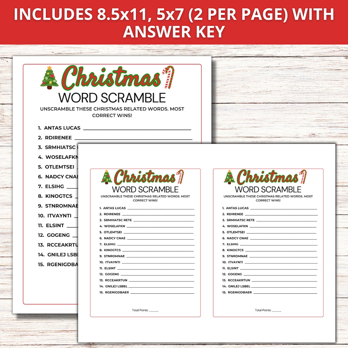 Christmas Word Scramble Game, Printable Christmas Games, Fun Christmas ...