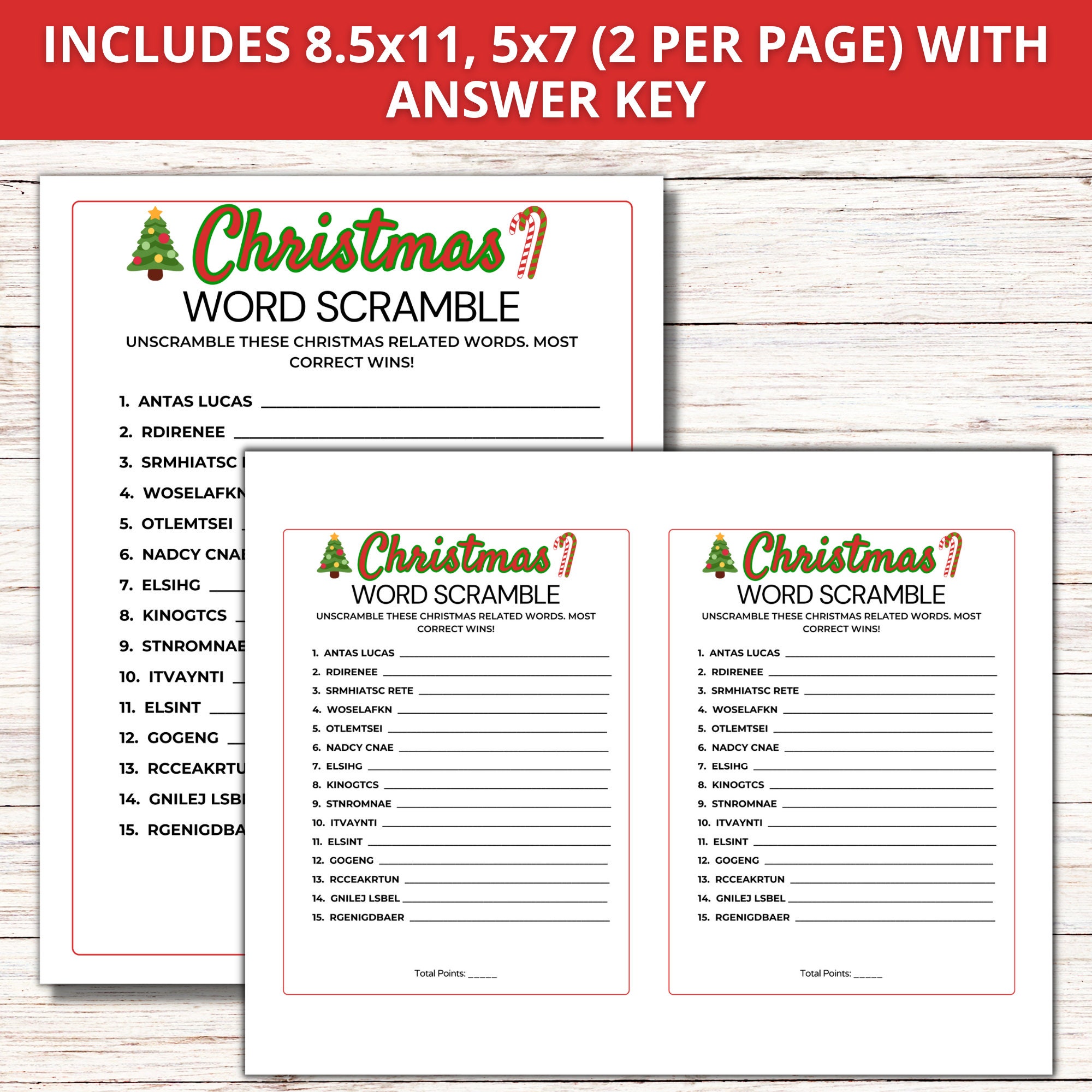 Christmas Word Scramble Game, Printable Christmas Games, Fun Christmas ...