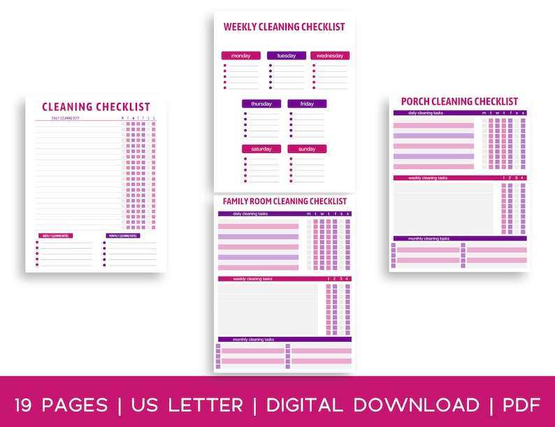 Cleaning Planner Printable, Cleaning Schedule, House Cleaning Planner ...
