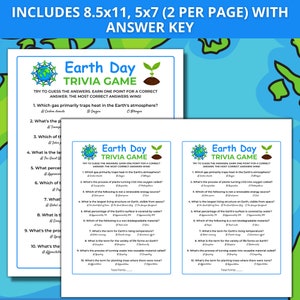 Earth Day Trivia Game, Printable Earth Day Games, Fun Earth Day ...