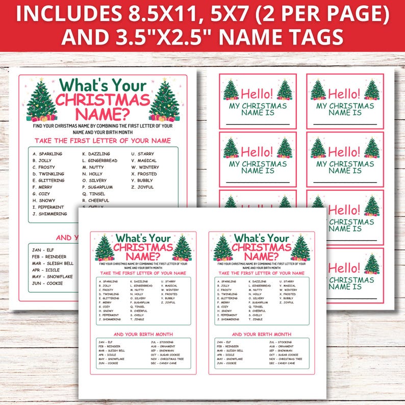 What's Your Christmas Name Game, Printable Christmas Name Generator ...