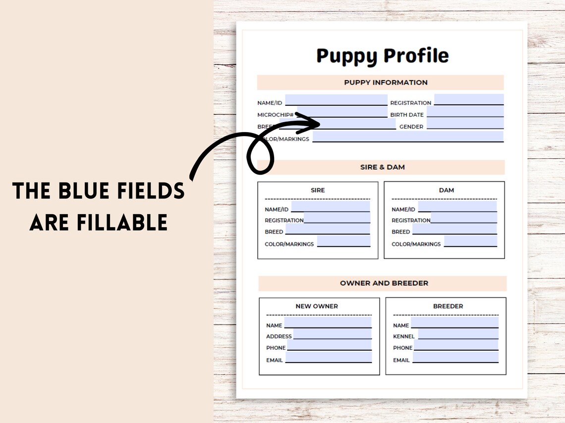 Breeder Puppy Pack Fillable, Dog Breeder Forms, Dog Breeder Records ...