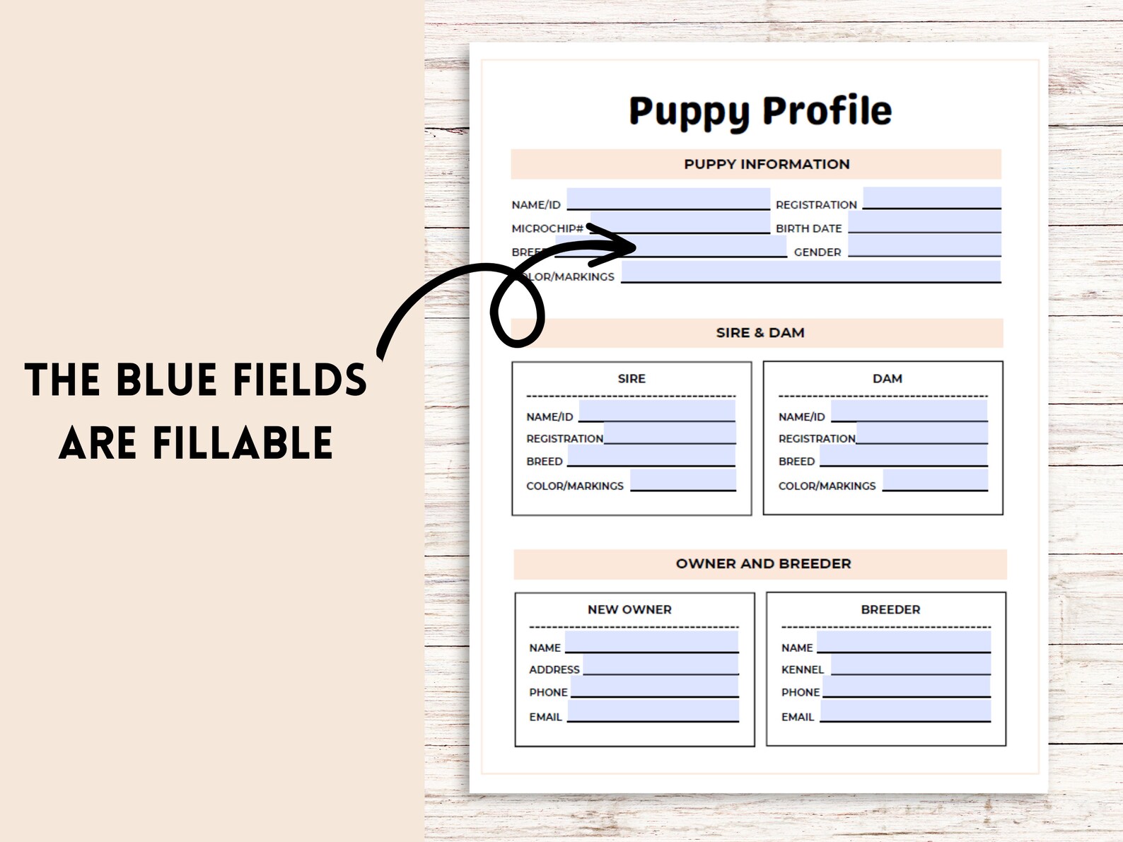 Breeder Puppy Pack Fillable, Dog Breeder Forms, Dog Breeder Records ...