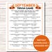 September Trivia Game, Printable September Quiz, Fall Party Games, Fall ...