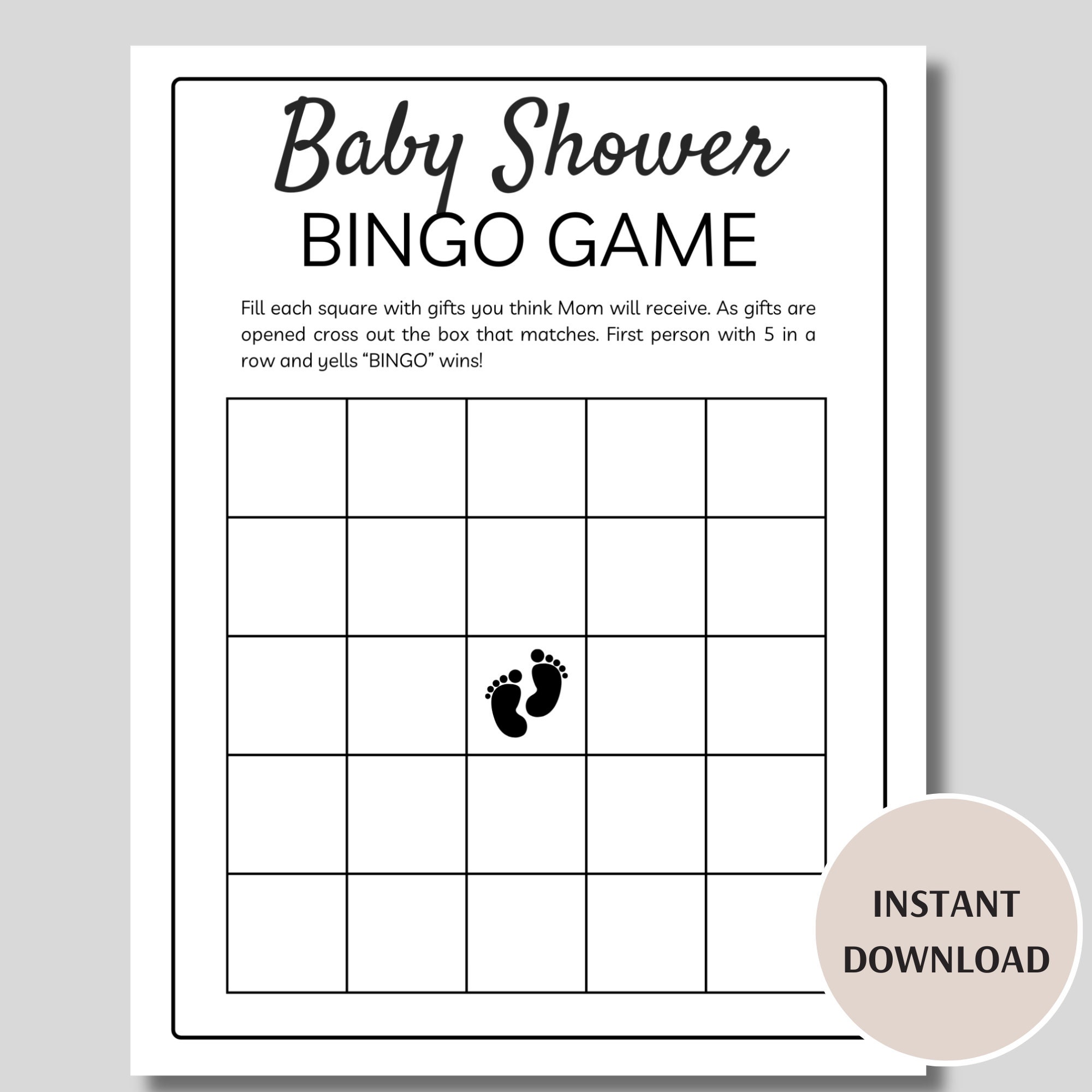 Baby Shower Bingo Game, Printable Baby Bingo Game, Fun Baby Shower ...