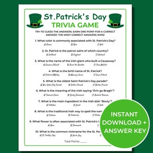 St Patrick's Day Trivia Game, Printable St Patrick's Day Games for Kids ...