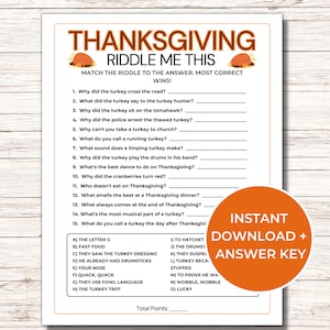 Thanksgiving Riddle Me This Game, Printable Thanksgiving Games for ...