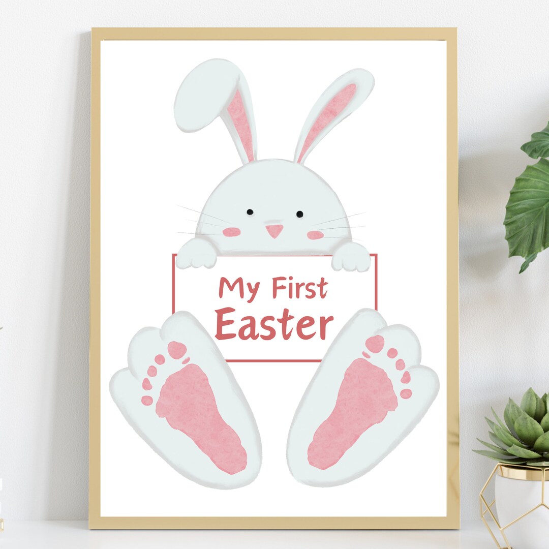 My First Easter Footprint Craft, Bunny Baby First Easter Footprint Art ...