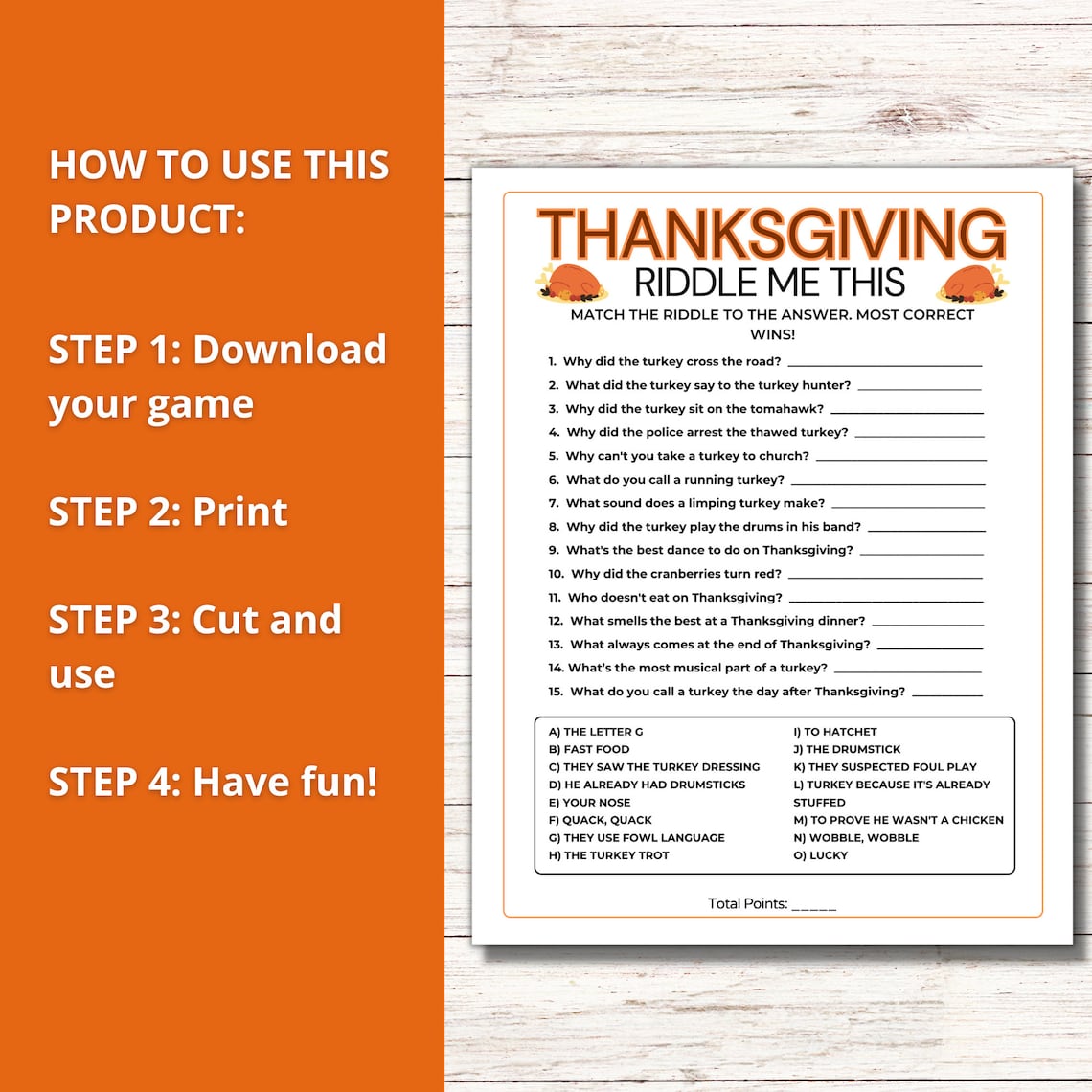 Thanksgiving Riddle Me This Game, Printable Thanksgiving Games for ...