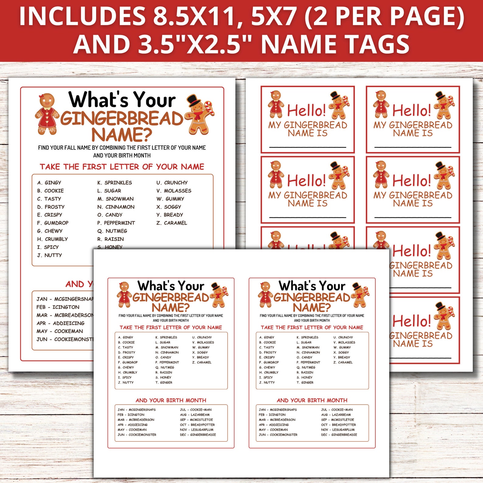 What's Your Gingerbread Name Game, Printable Gingerbread Name Generator ...