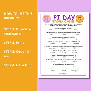 PI Day Trivia Game, Printable PI Day Game for Kids and Adults, Fun PI ...