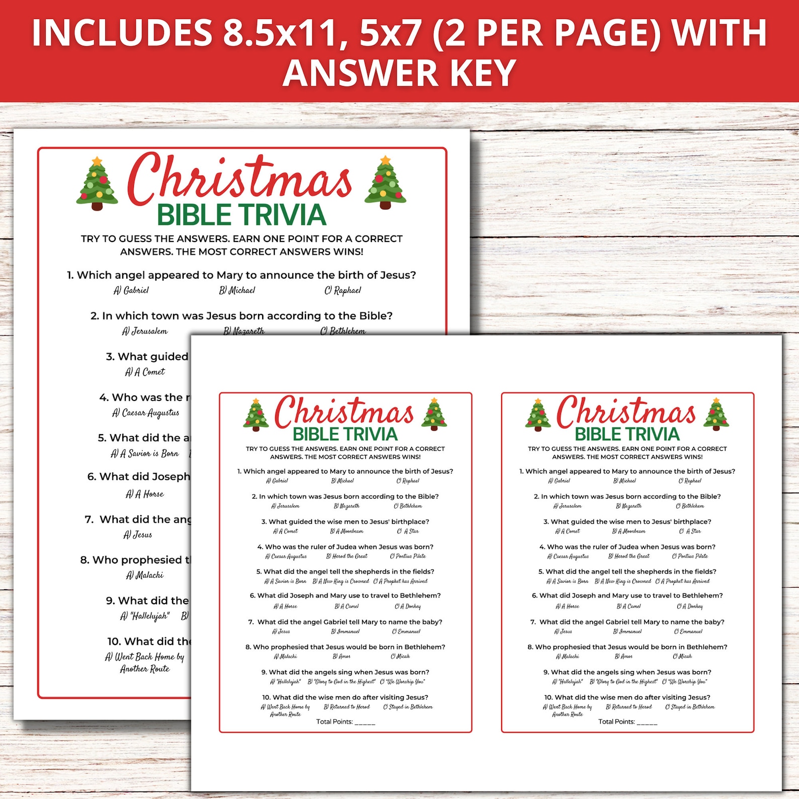 Christmas Bible Trivia Game, Printable Christmas Games, Fun Christmas ...