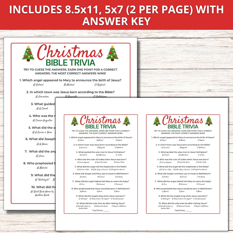 Christmas Bible Trivia Game, Printable Christmas Games, Fun Christmas ...
