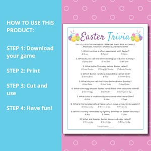 Easter Trivia Game, Printable Easter Games, Easter Party Game, Fun ...