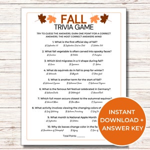 Fall Trivia Game, Fall Printable Games, Fun Fall Activities for Adults ...
