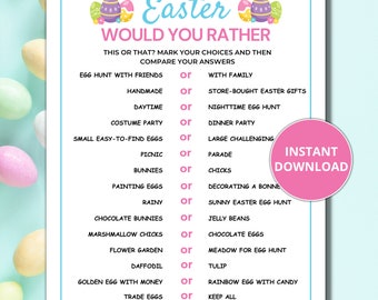 Easter This or That Game, Easter Would You Rather Game, Printable ...