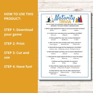 Christmas Nativity Trivia Game, Printable Christmas Games, Fun ...