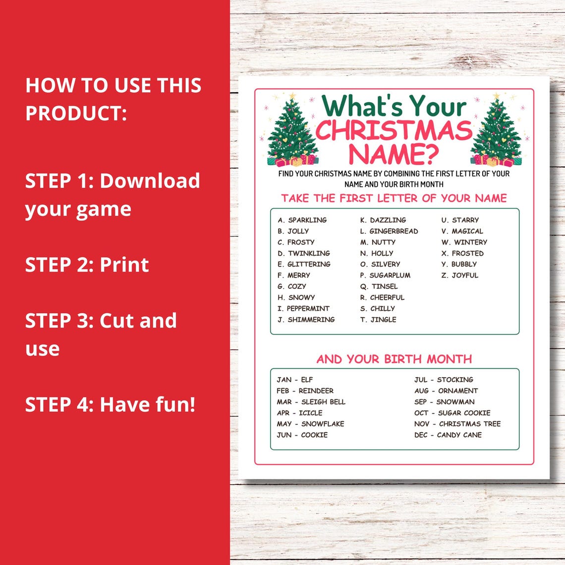 What's Your Christmas Name Game, Printable Christmas Name Generator ...