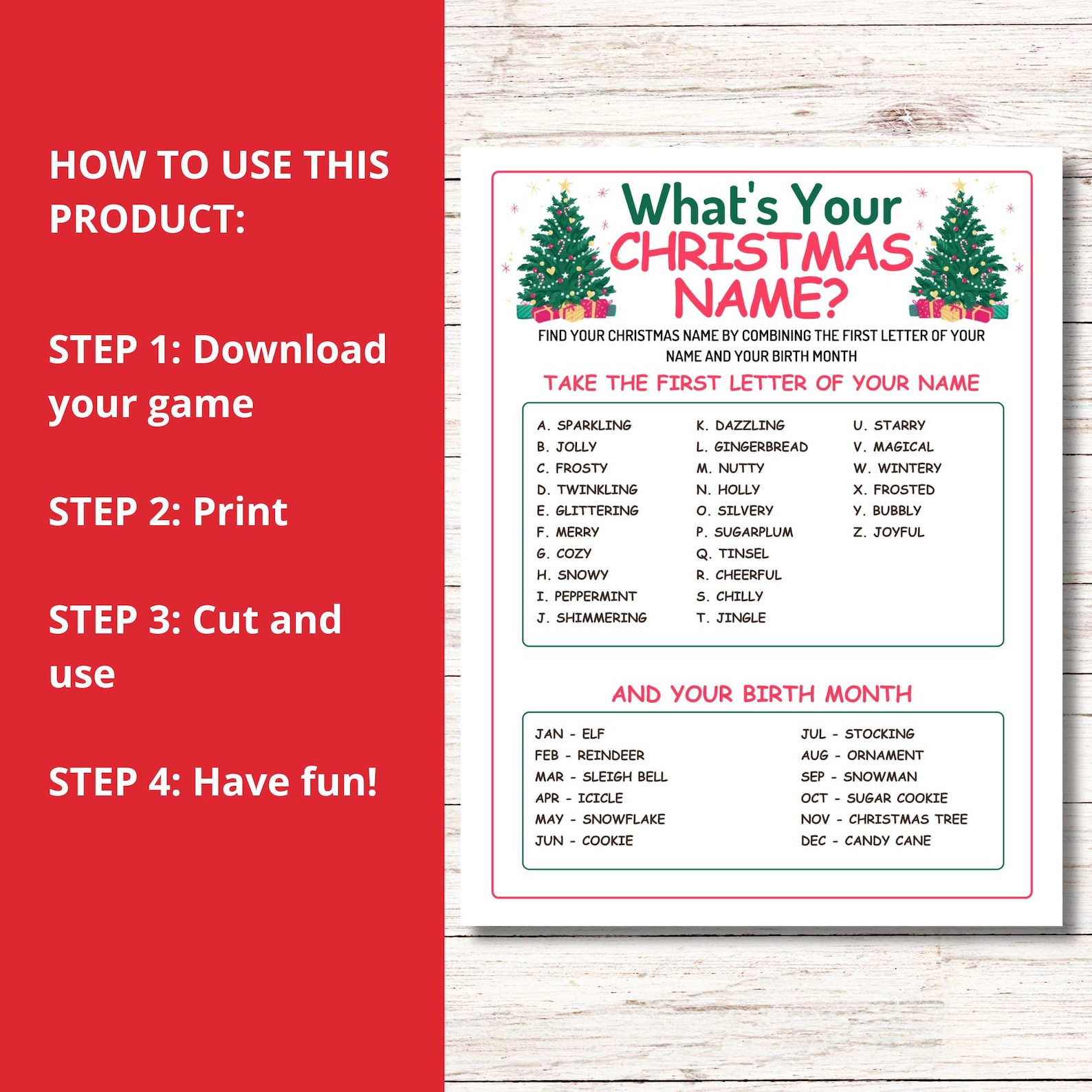 What's Your Christmas Name Game, Printable Christmas Name Generator ...