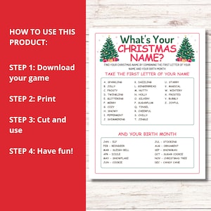 What's Your Christmas Name Game, Printable Christmas Name Generator ...