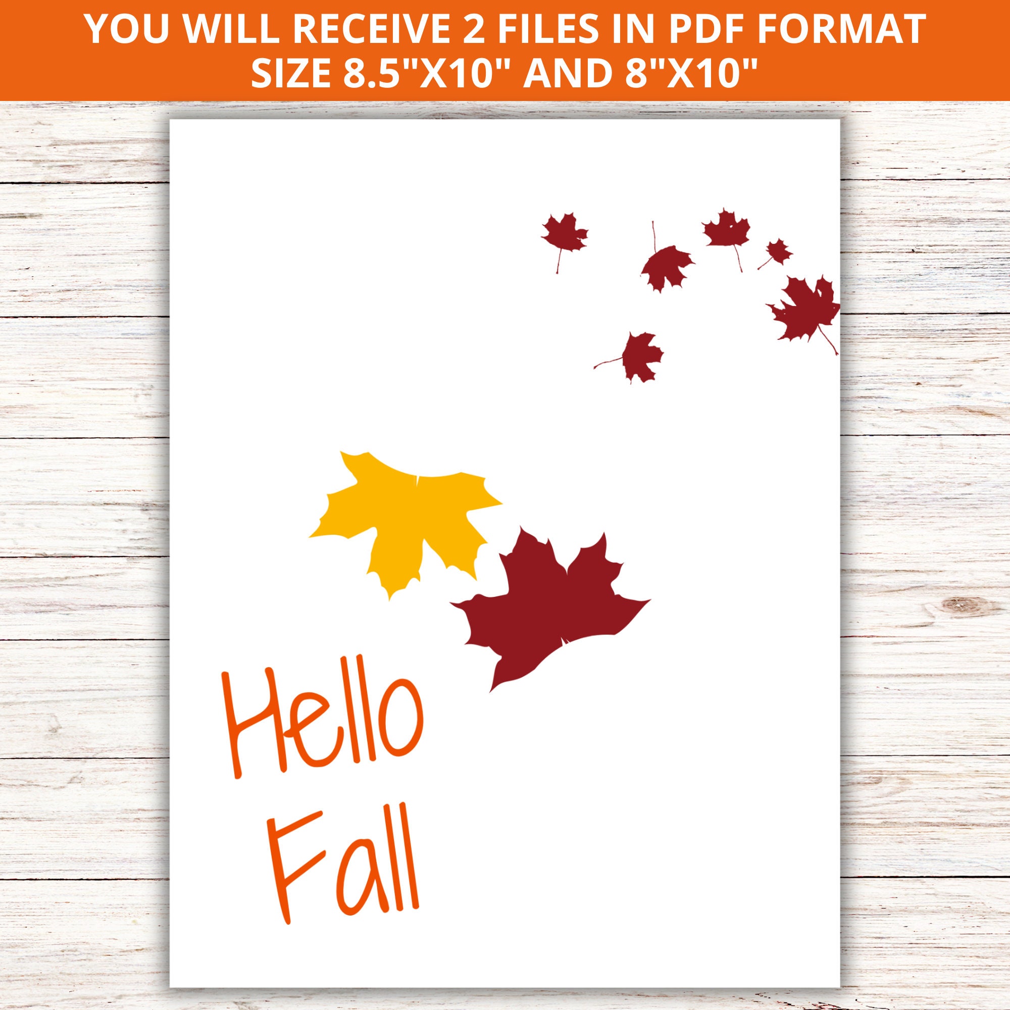 Hello Fall Handprint Art, Baby Handprint Craft, Printable Kids ...