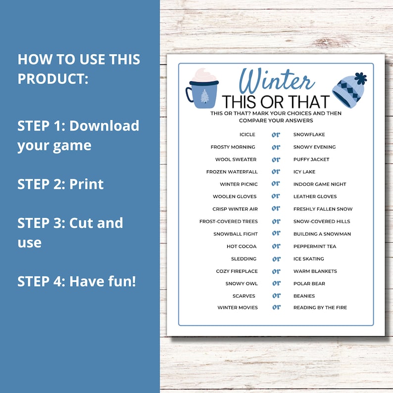Winter This or That Printable Game, Winter Would You Rather Game ...