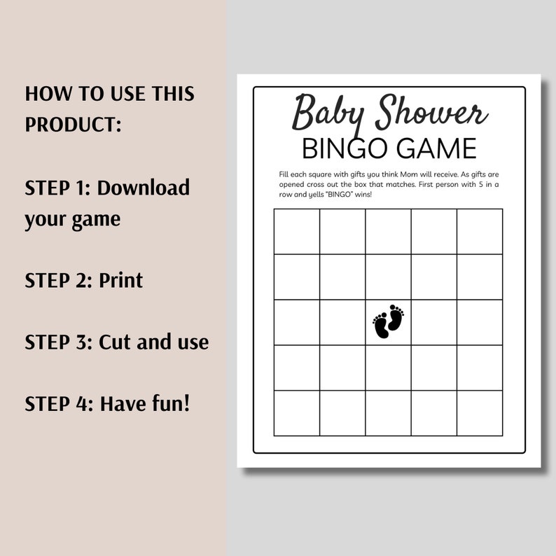 Baby Shower Bingo Game, Printable Baby Bingo Game, Fun Baby Shower ...