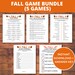 Fall Game Bundle, Printable Fall Games, Fun Fall Activities for Adults ...