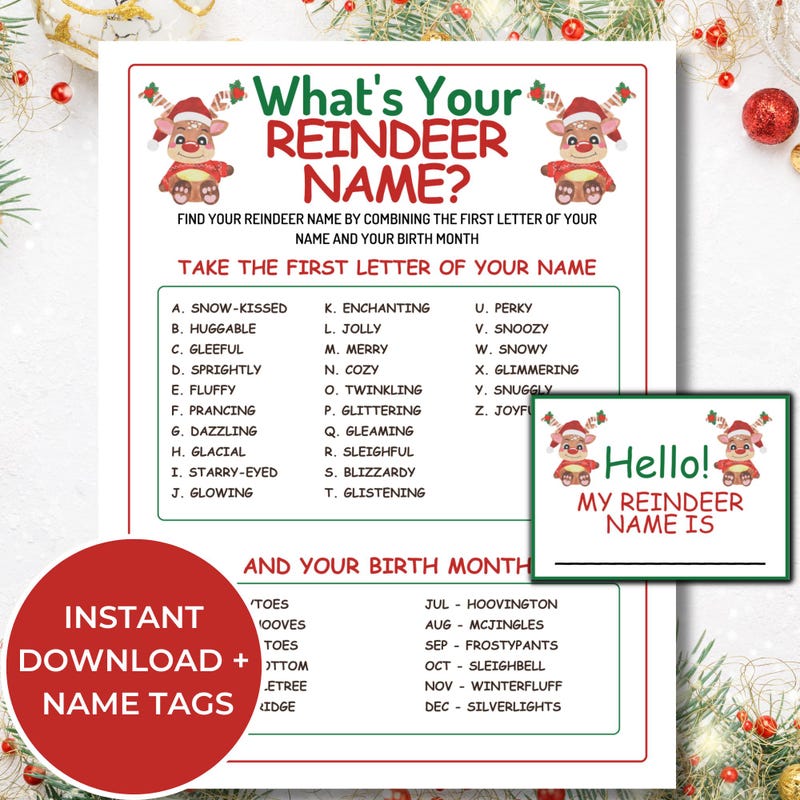 Reindeer Name - Etsy