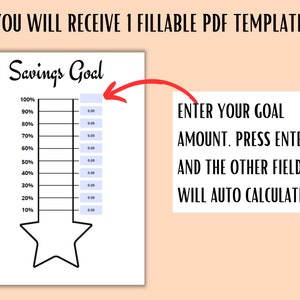 Savings Goal Tracker Printable, Fillable Savings Tracker, Money Saving ...