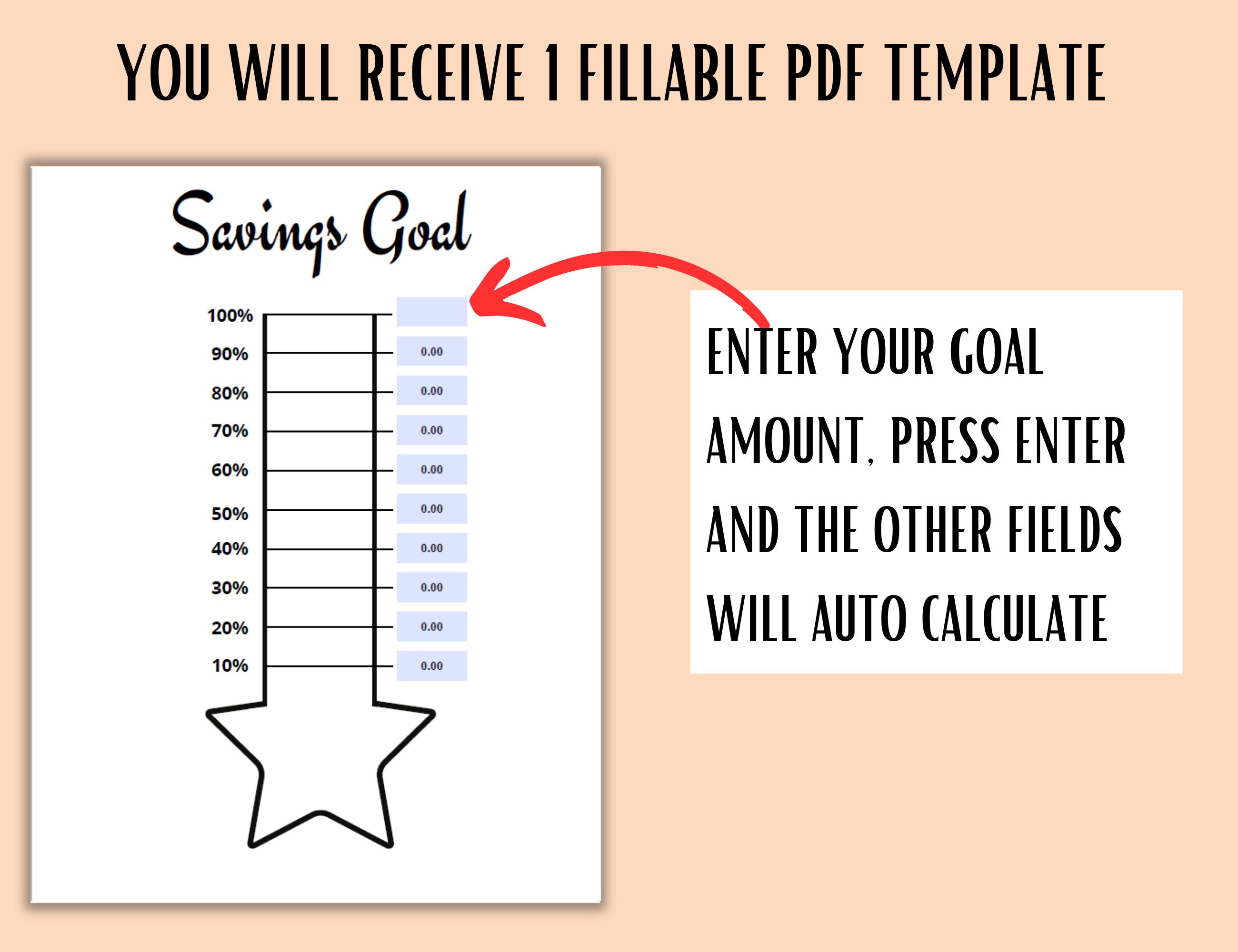 Savings Goal Tracker Printable, Fillable Savings Tracker, Money Saving ...