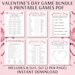 Valentine's Day Game Bundle, Printable Valentines Day Games, Fun ...